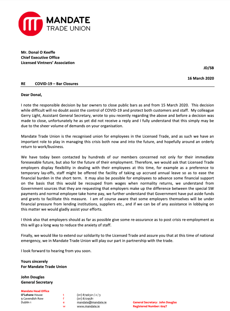 Update for all Mandate members in the bar trade - Mandate Trade Union ...