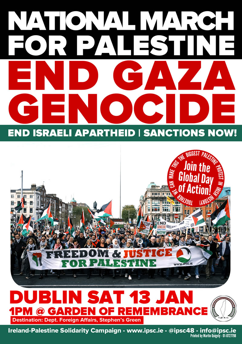 End Gaza Genocide Protest - Saturday, 13th January at 1pm, Garden of ...