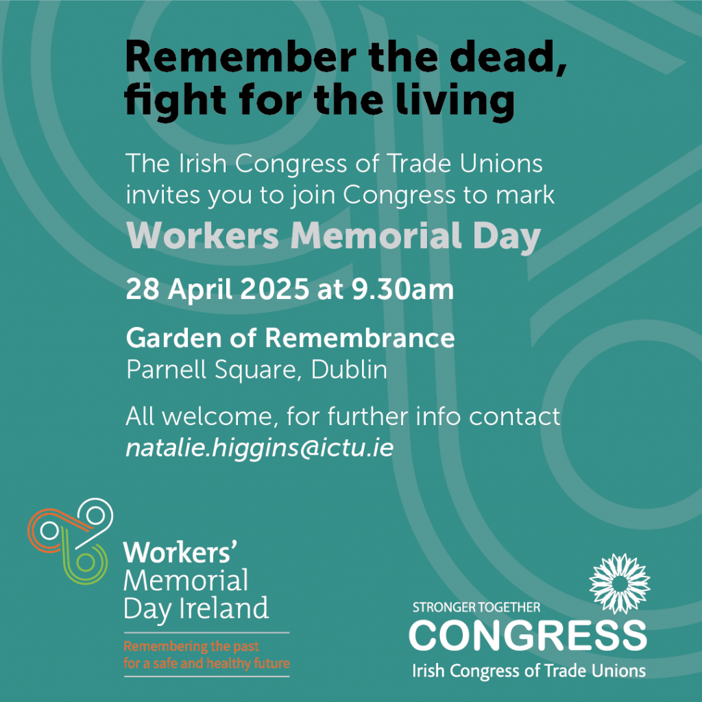 Workers Memorial Day 2025 - Mandate Trade Union Ireland